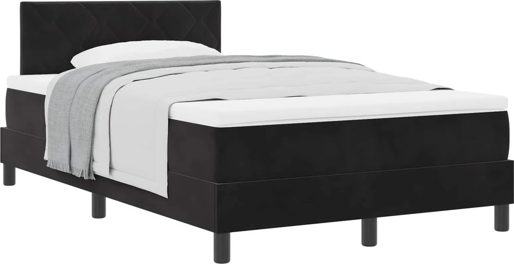 Postel s boxspringem s čelo Černá 120 x 190 cm samet 3339226