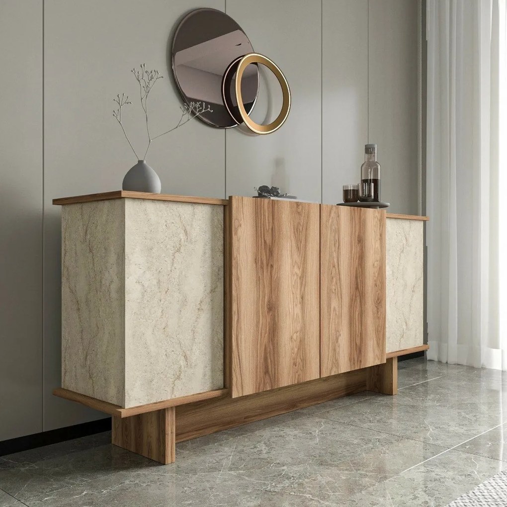 Skříňka Diana Travertine and Walnut