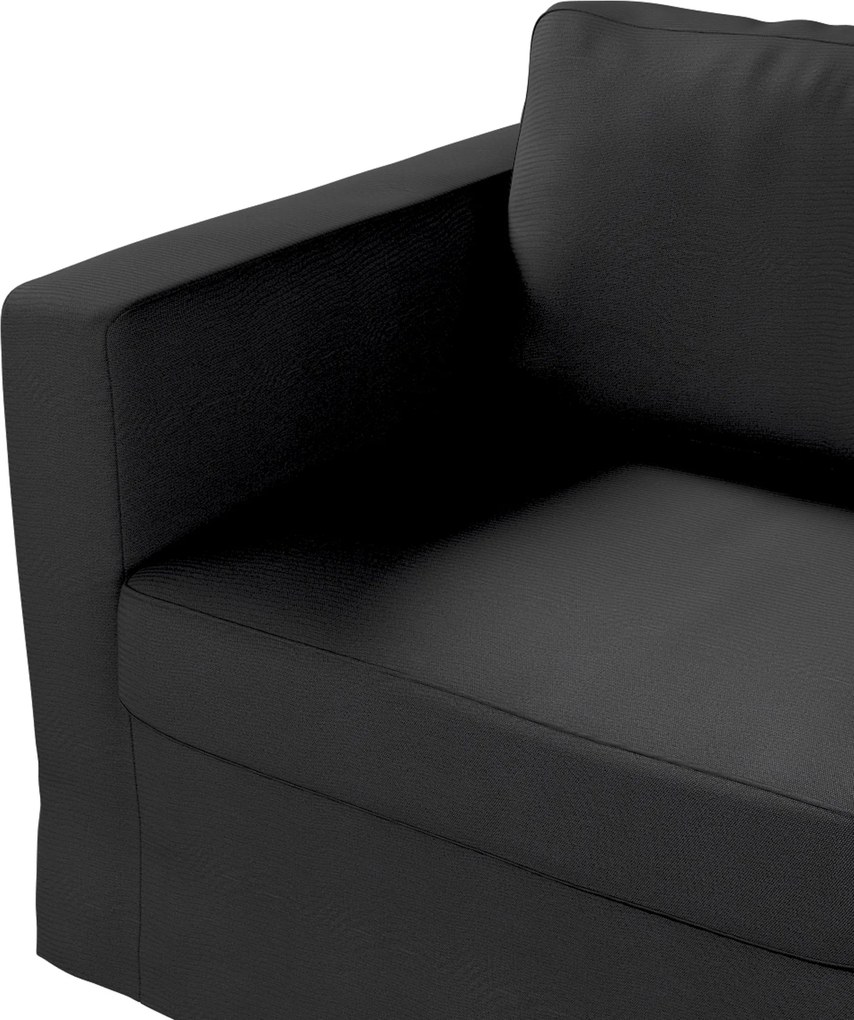 Potah na pohovku IKEA Karlstad 2-místná , nerozkládací, dlouhý barva černá látka pletený vzor