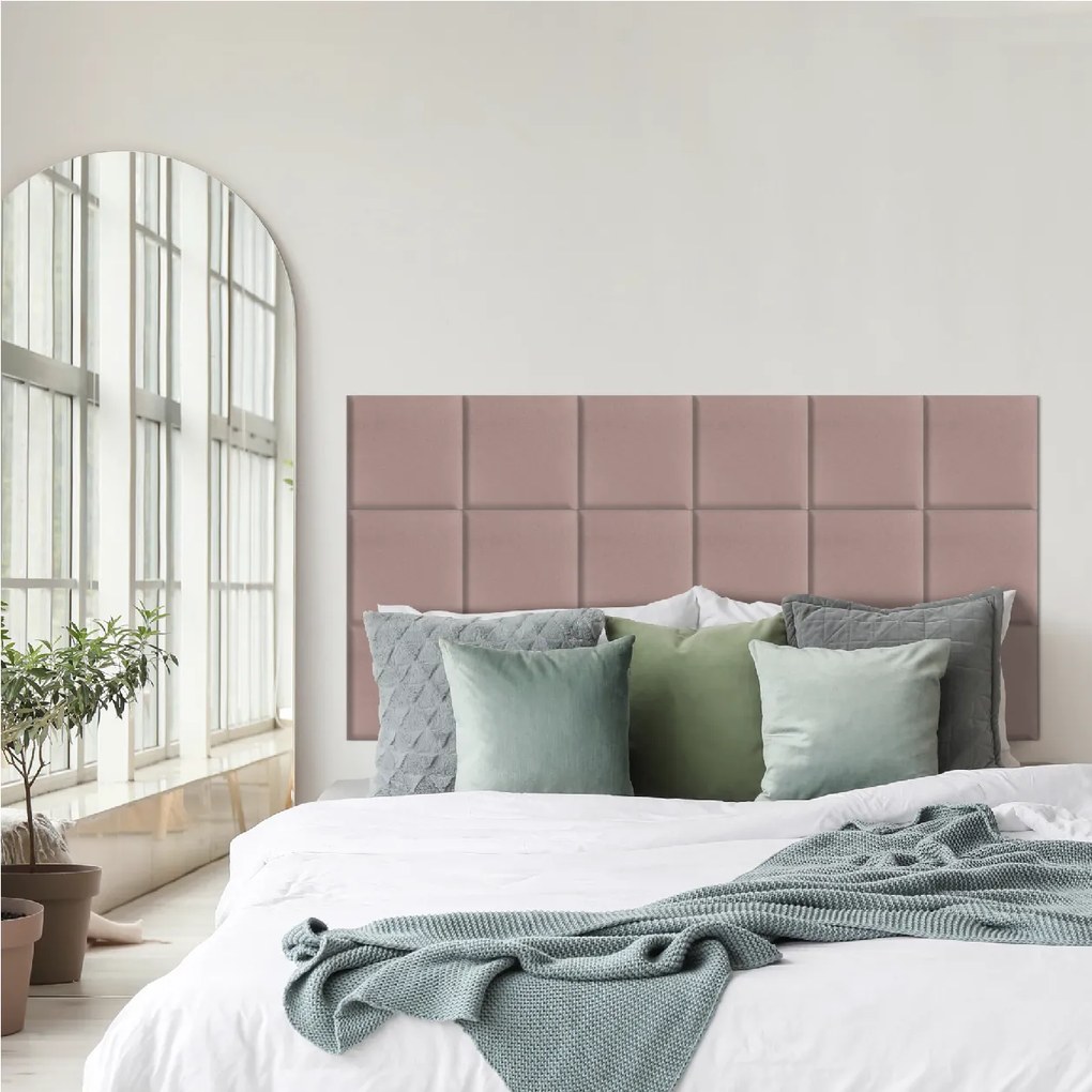 Čalouněný panel - Čtverec - 50x50cm Barva: Staro růžová