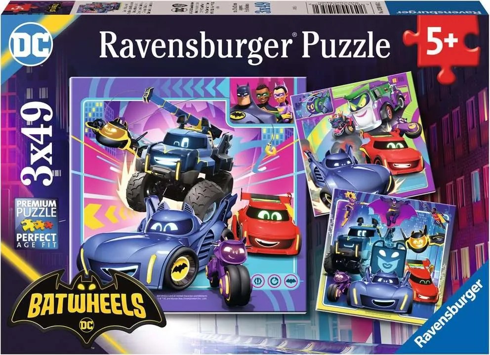Puzzle ravensburger 120010562 batwheels 3x49 dílků