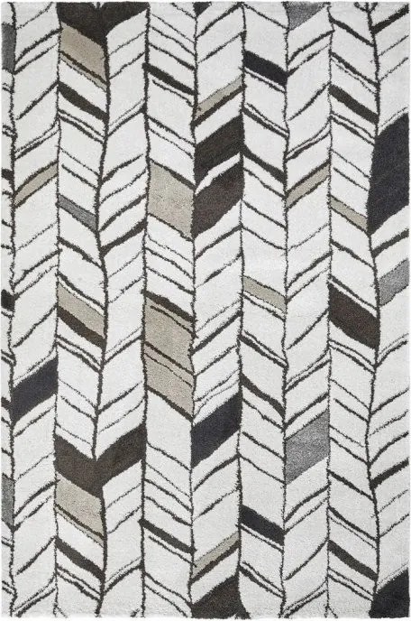 Obsession, AKCE: 80x150 cm Kusový koberec SOHO 841 WHITE, bílá, šedá, obývací pokoj