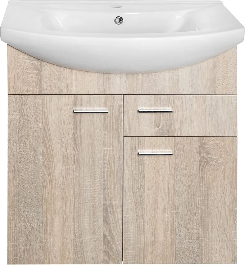 Aqualine Aqualine, ZOJA umyvadlová skříňka 71,5x74x34cm, dub platin, 51175