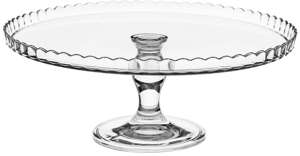 Skleněný servírovací tác na noze Lara1, (fi) 32 cm