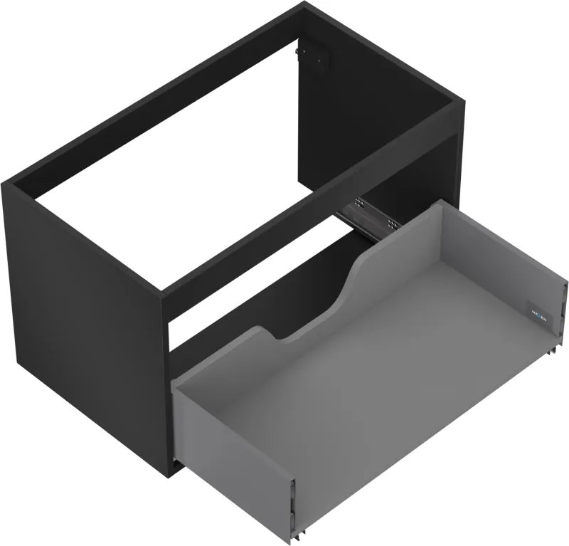 Mexen Box-A, závěsná skříňka 80 cm, 1 zásuvka, černá matná, 91AX0-0800-470-1-71