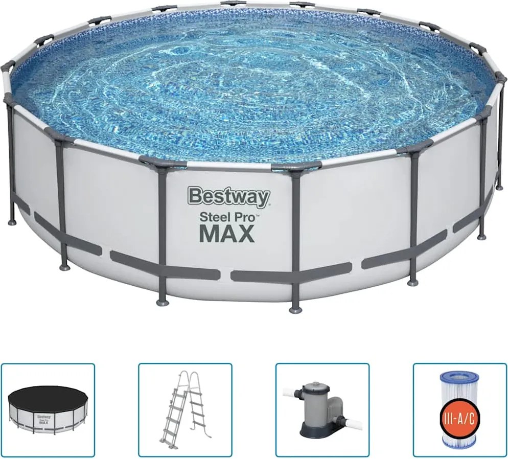 Bestway Bazén Steel Pro MAX s příslušenstvím 488 x 122 cm