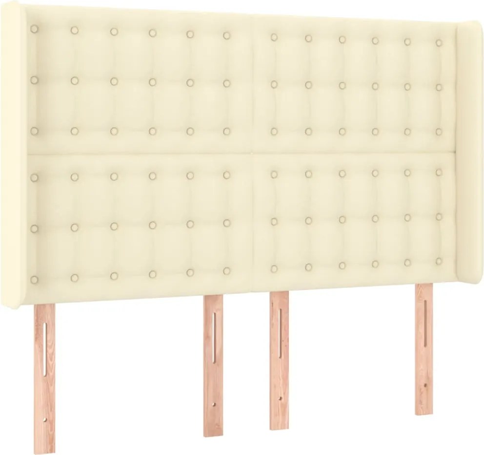 Box spring postel s matrací a LED krémová 140x190 cm umělá kůže 3139381