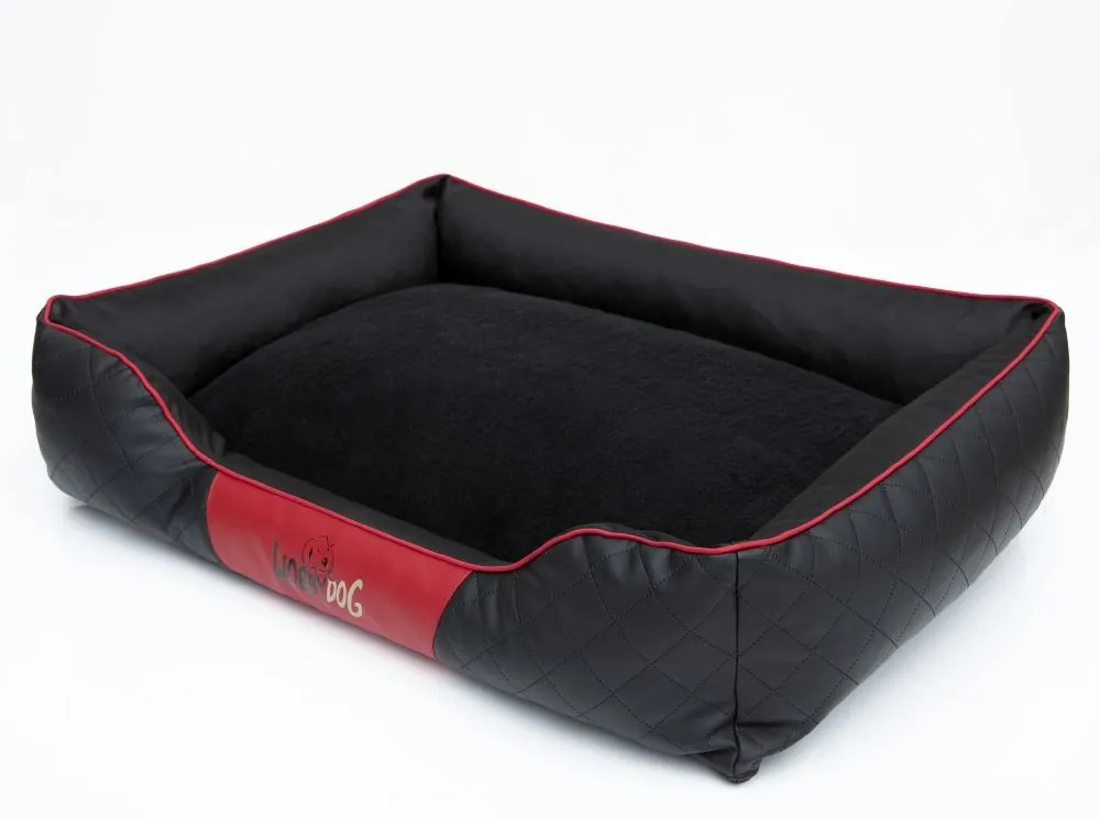 HobbyDog Pelíšek pro psa Cesar Exclusive - černý s červenou VELIKOST: 2 - 84 x 65 cm