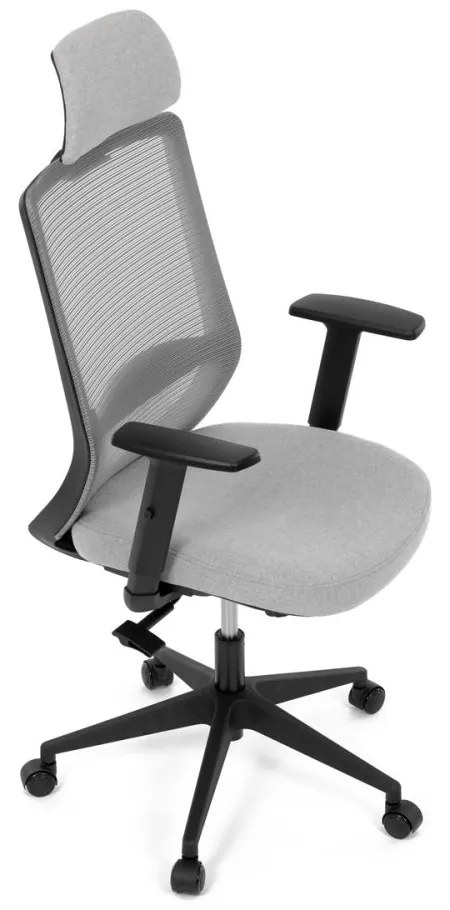 Kancelářská ergonomická židle SENA — síť / látka, černá / šedá