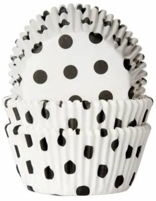 Papírový košíček na muffiny puntíky černé 50ks - House of Marie