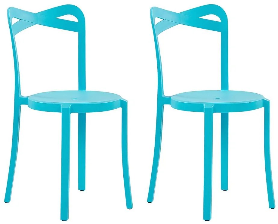 Sada 2 jídelních židlí plastových modrých CAMOGLI Beliani