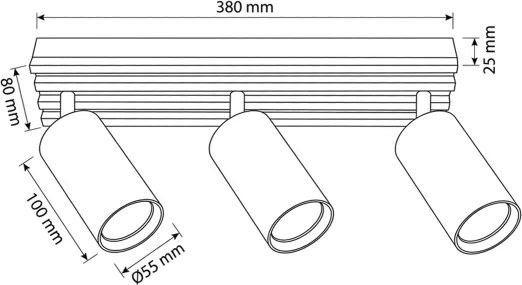 Brilagi - Bodové svítidlo SELE WOOD 3xGU10/30W/230V bílá/dřevo
