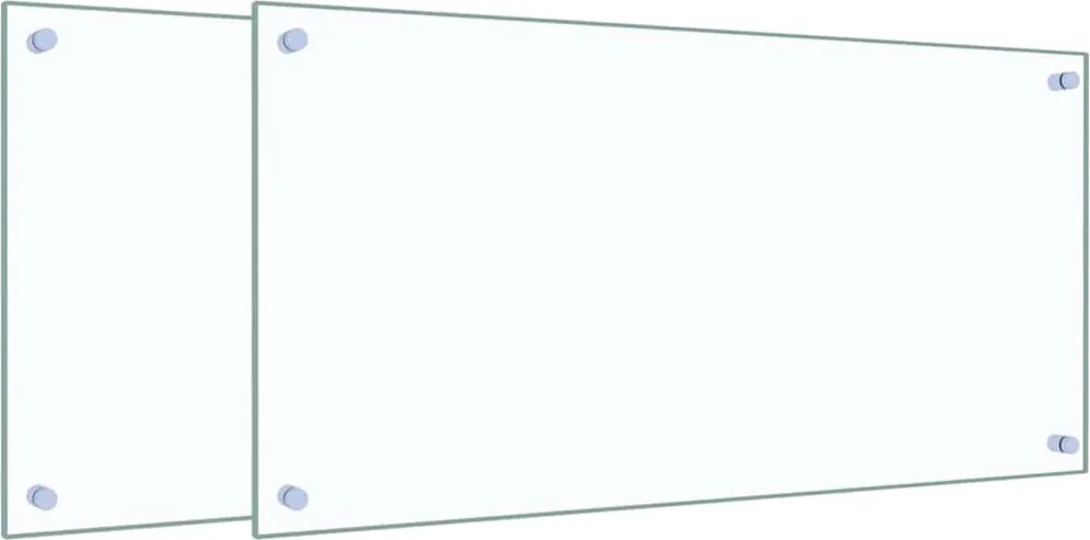 Kuchyňské panely 2 ks průhledné 80 x 40 cm tvrzené sklo 3315792