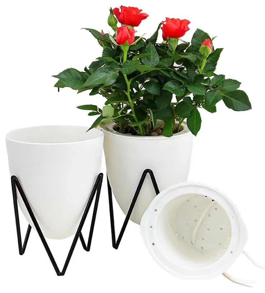 Bílý samozavlažovací květináč Tomasucci Poppy, ø 11,5 cm