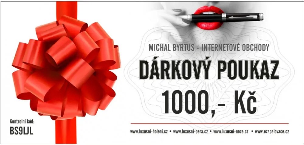 Dárkový poukaz na 1000,- Kč