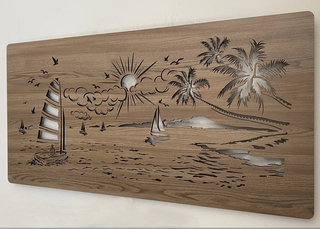 Li-Go "Moře" světelný obraz 230V 120x60 cm provedení povrchu: černá s patinou