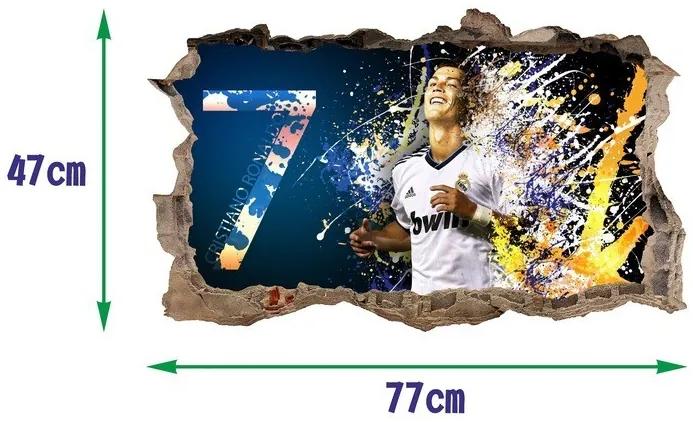Dekorační 3D nálepka na zeď Cristiano Ronaldo 47 x 77 cm