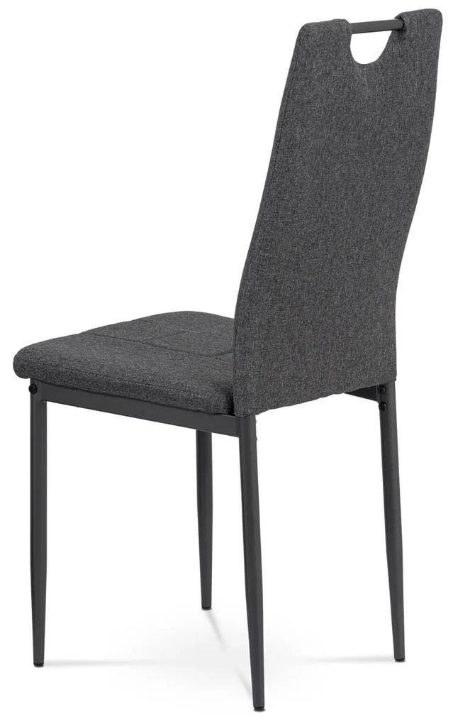 Jídelní židle POETA, šedá látka, kov-antracitový matný lak