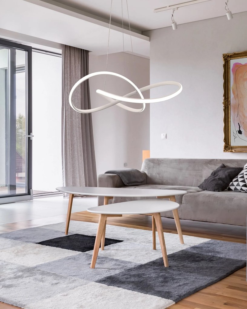 Toolight - Ring, LED závěsné svítidlo + dálkové ovládání APP396-CP, bílá, OSW-06912