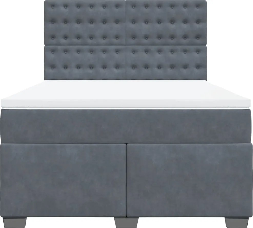 Box spring postel s matrací tmavě šedý 140 x 190 cm samet 3293219