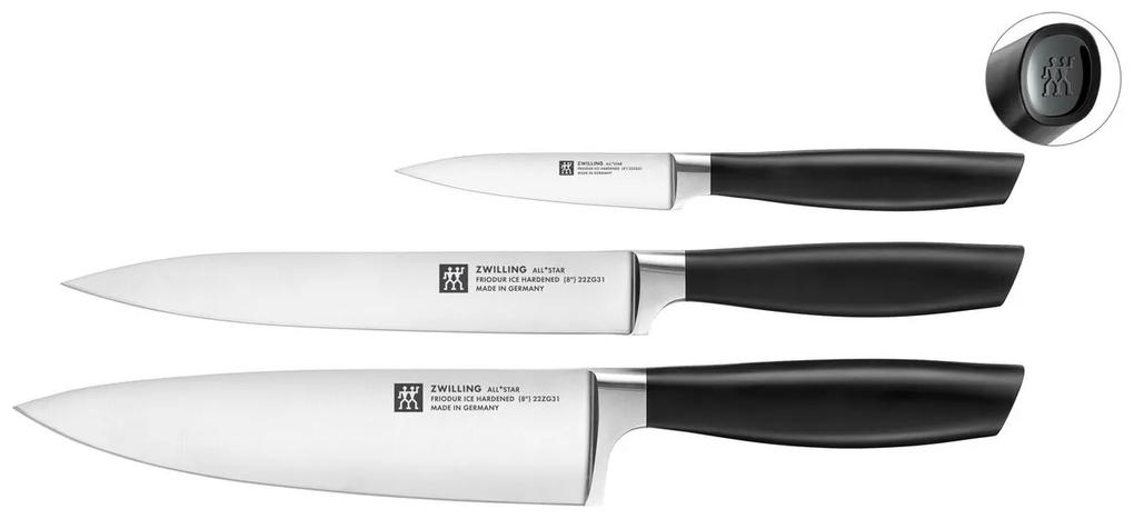 Zwilling All Star sada 3 nožů, kuchařský nůž 20 cm, plátkovací nůž 20 cm a špikovací nůž 10 cm, 33760-003