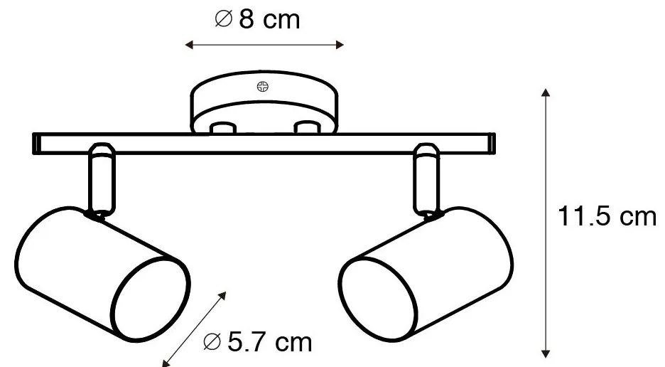 Moderní bodové svítidlo bronzové naklápěcí 2-světlo - Jeana