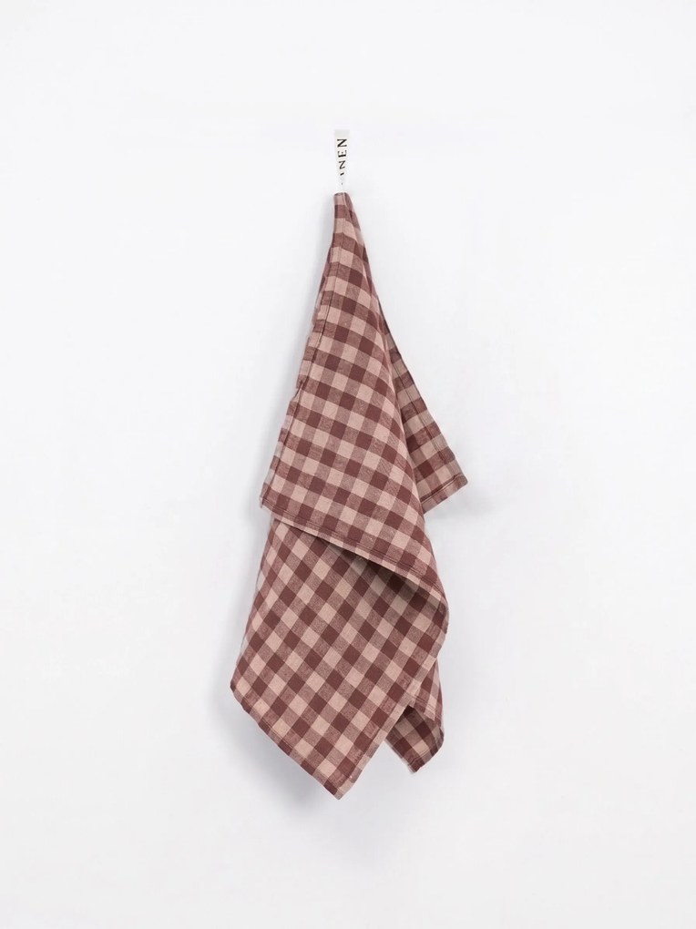 Lněná utěrka Chocolate Gingham