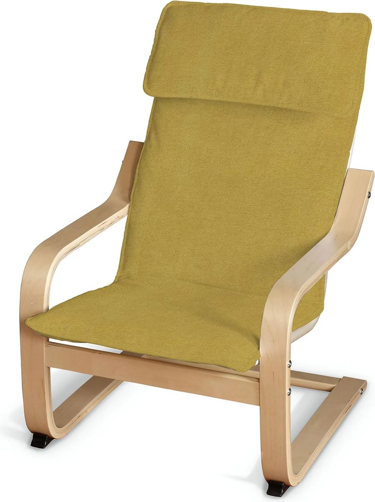 Sedák na dětské křeslo IKEA Poäng barva žlutá látka pletený vzor