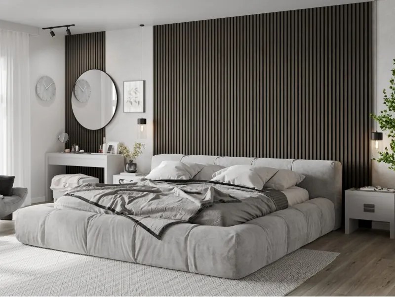 Mexen Lam-F, akustické stěnové lamely 275 × 30 cm, plstěný podklad 8 mm, technická dýha, dub onyxový, S105-275307-3015-010