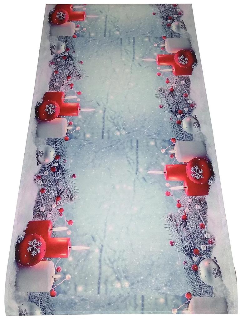 Vánoční ubrus - běhoun na stůl CHRISTMAS CANDLES 40x140 cm Mybesthome