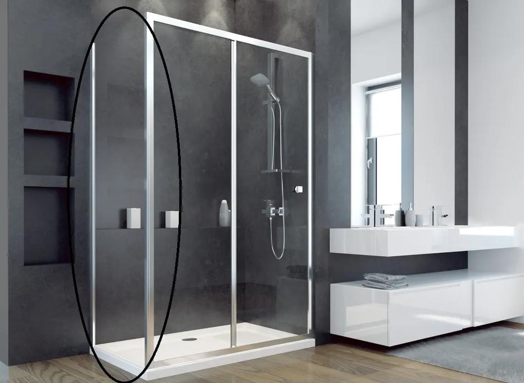 Besco Duo Slide pevný boční díl, black Rozměr sprch.dveří: 80cm