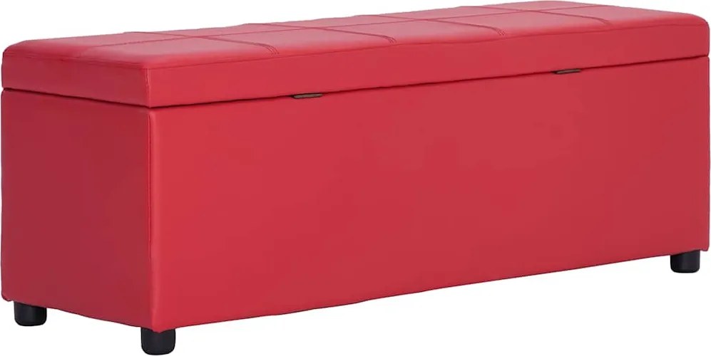 Lavice s úložným prostorem 116 cm červená umělá kůže 281314