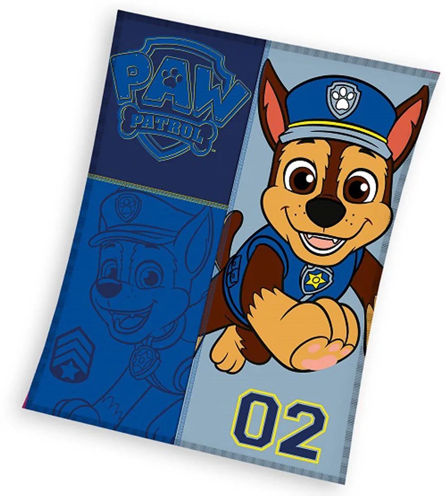 DĚTSKÁ FLEECOVÁ DEKA PAW PATROL 150X200 CM VZOROVANÁ