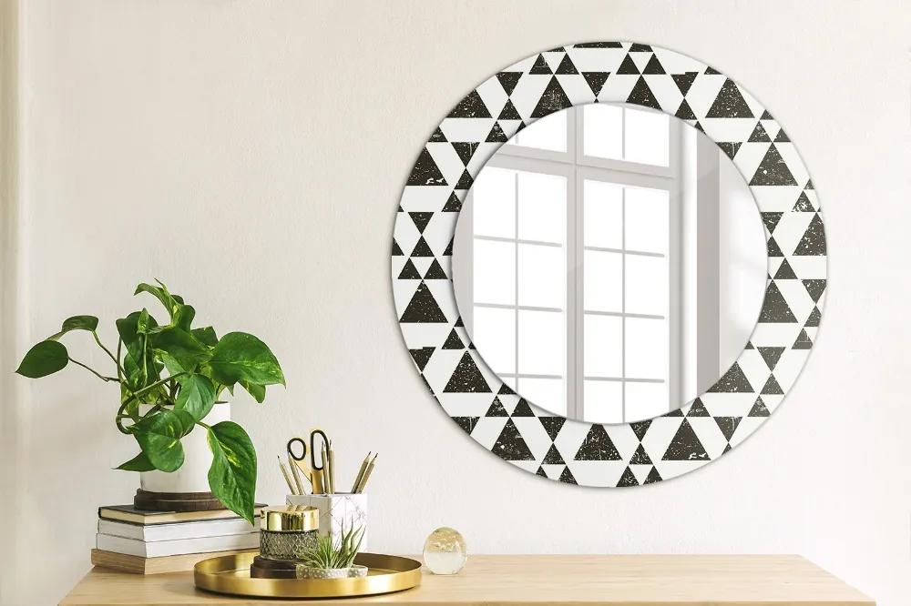Kulaté dekorativní zrcadlo na zeď Geometrické trojúhelníky fi 50 cm