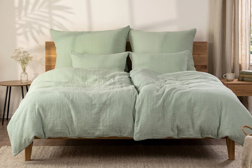 Celoroční mušelínové povlečení Salvia - GOTS Velikost: 140 x 200 + 70 x 90