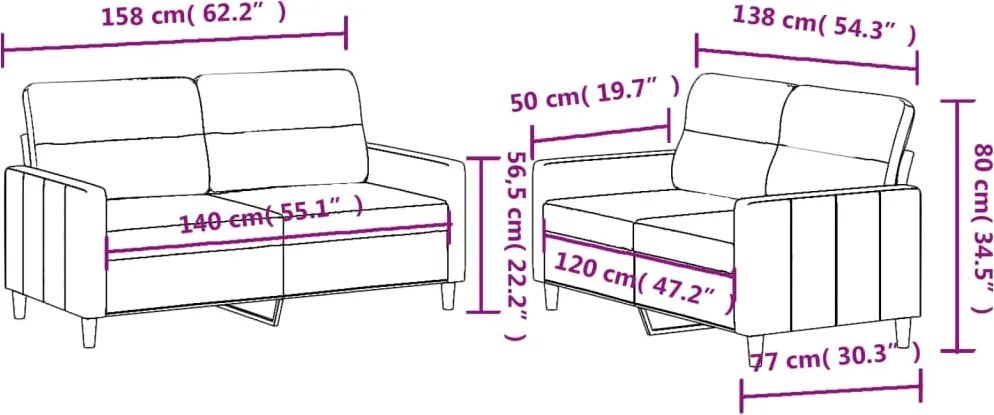 2dílná sedací souprava s poduškami černá textil 3201572