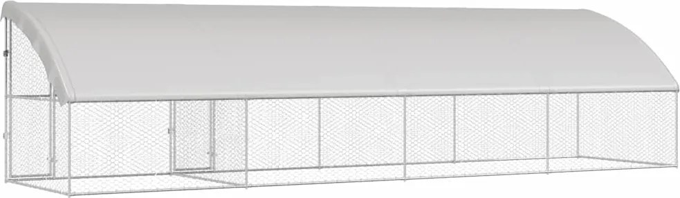 Psí kennel 4 ks Stříbrná 8 x 2 x 2 m Pozinkovaná ocel 3368332