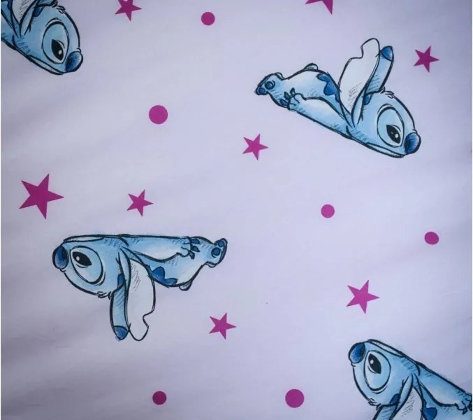 Jerry Fabrics Prostěradlo Lilo and Stitch Pink Stars 90x200x25 cm