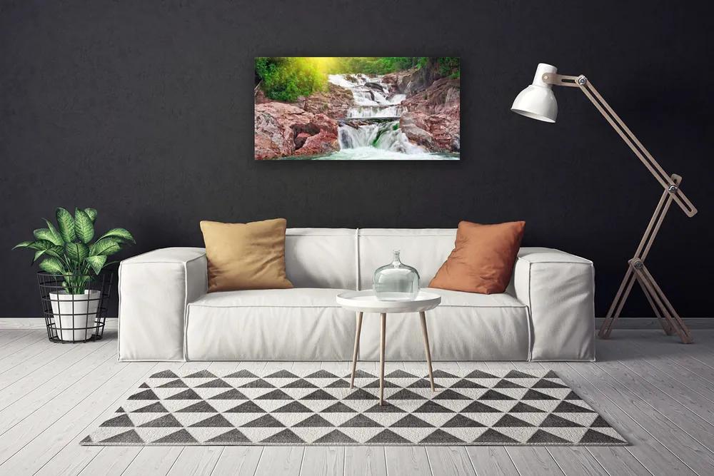 Obraz na plátně Vodopád Příroda 125x50 cm