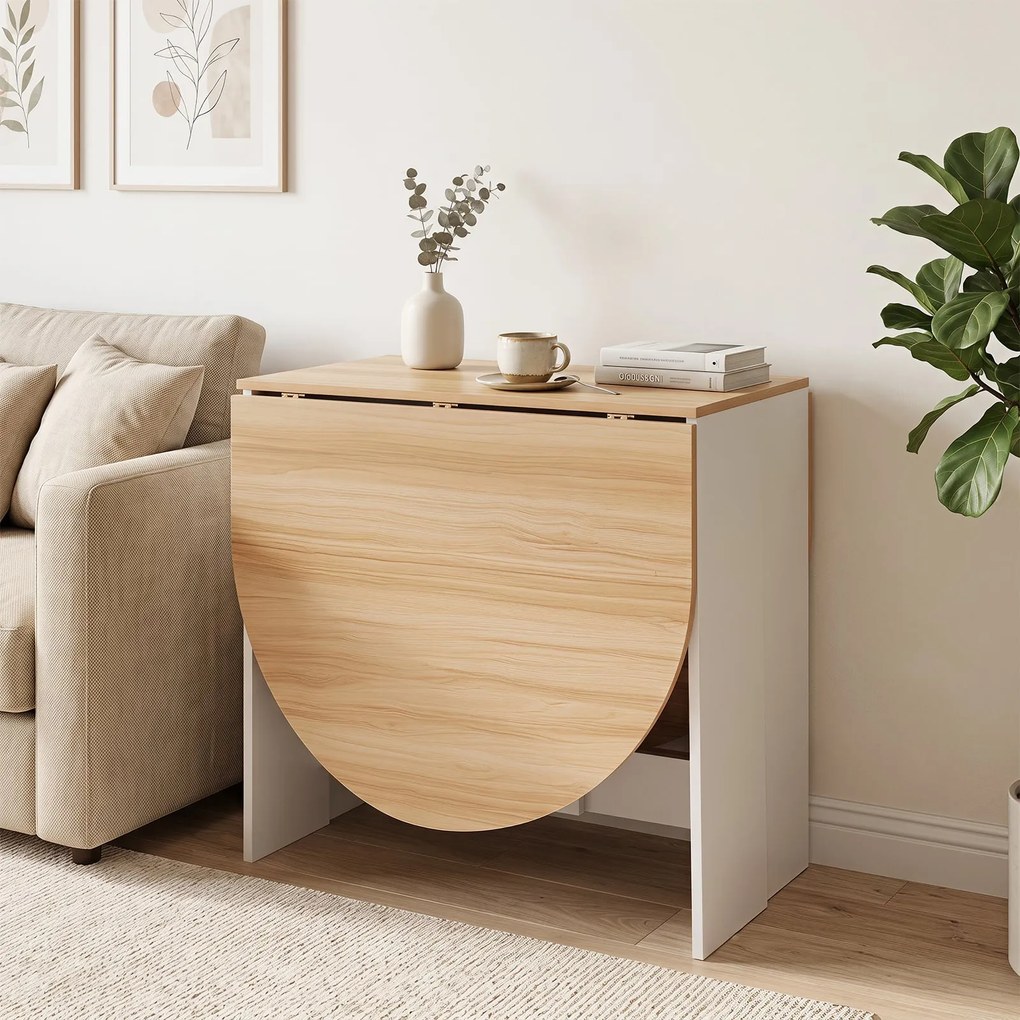 Costway Skládací stůl kulatý Skládací pro 4 až 7 osob – 163 × 80 × 75 cm