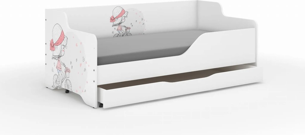 Wooden Toys Dětská postel LILU 160x80 HOLČIČKA NA KOLE – Kompet