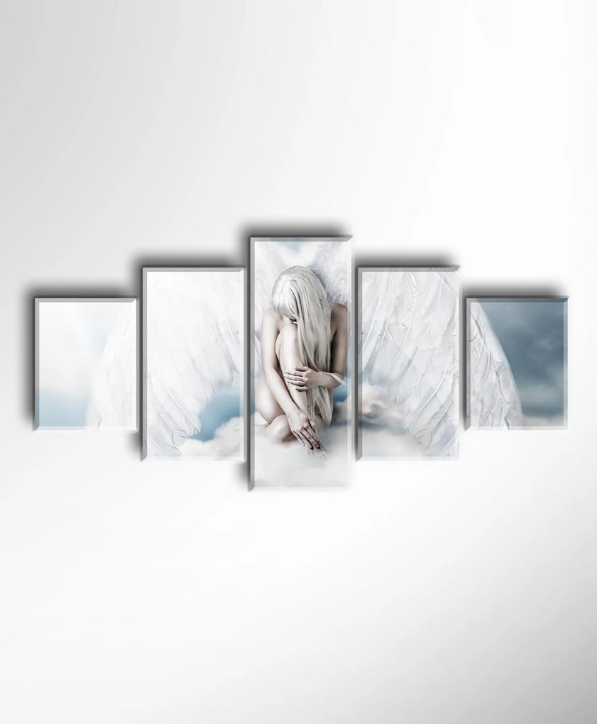 Malvis ® Obraz Anděl v nebi ROZMĚR (šířka x výška): pětidílný obdélník 150x60 cm