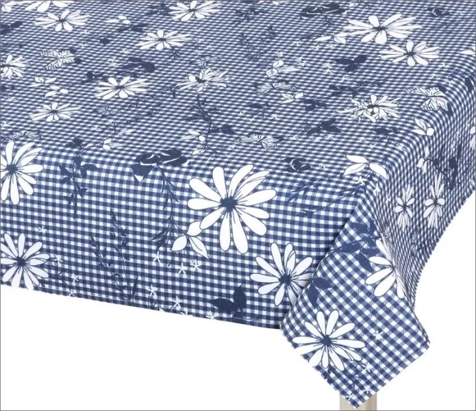 Bellatex Ubrus DITA Kostička modrá, bílá rozměr 100x100 cm
