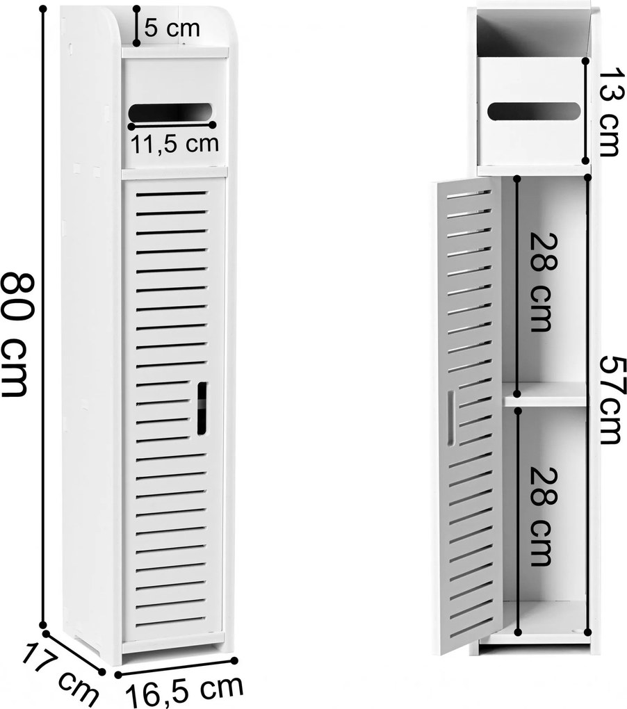 Koupelnová skříňka s držákem toaletního papíru IBIZA - bílá