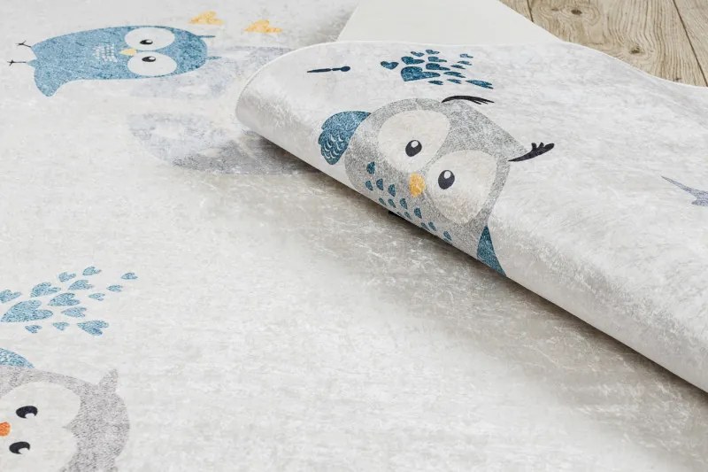 Dywany Łuszczów Dětský kusový koberec Bambino 1161 Owls grey - 80x150 cm