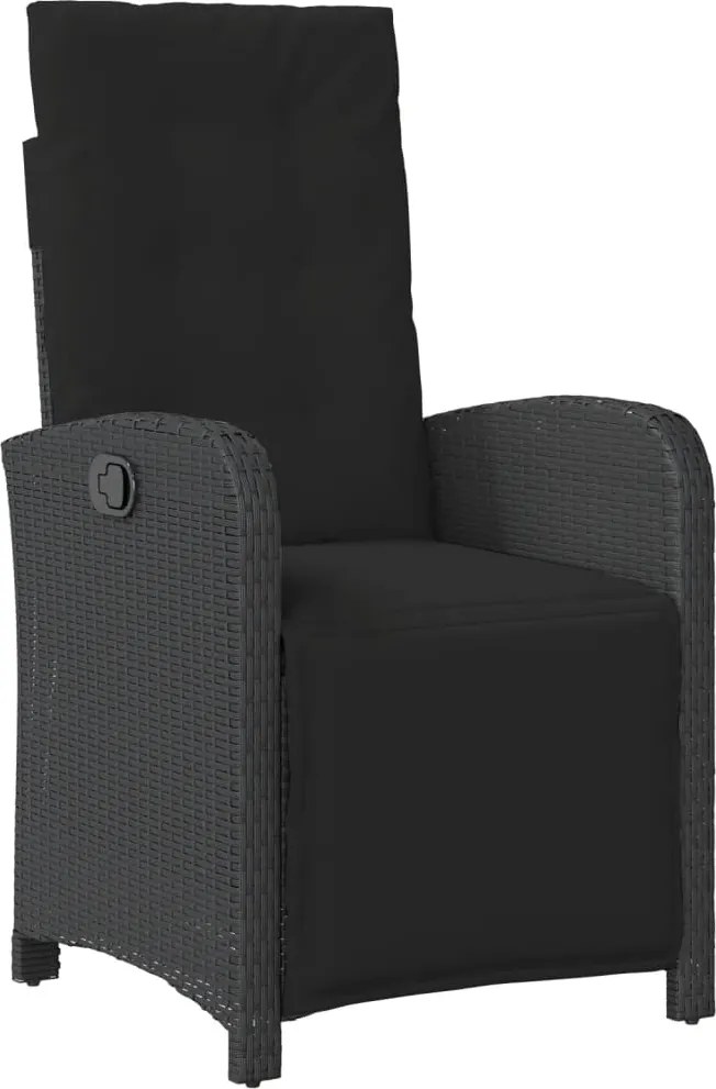 3dílný bistro set s poduškami černý polyratan 3212456