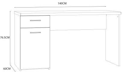 Psací stůl GINO bílá/dub sonoma