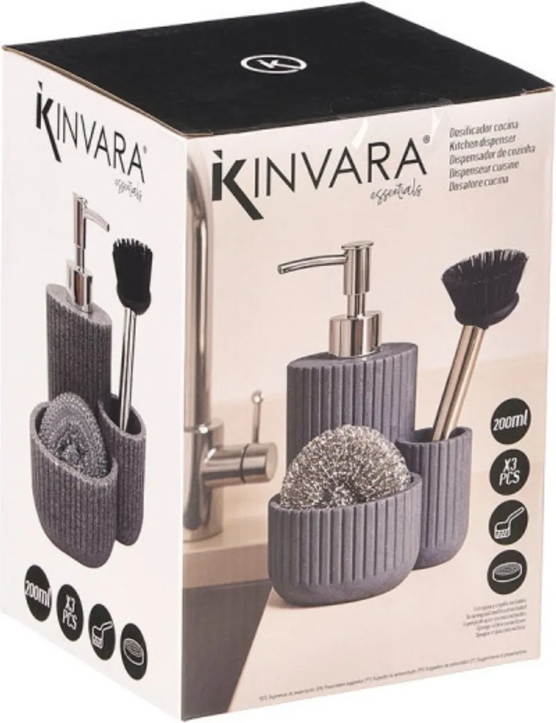 Dávkovač saponátu Stripe, šedá/s chromovými prvky