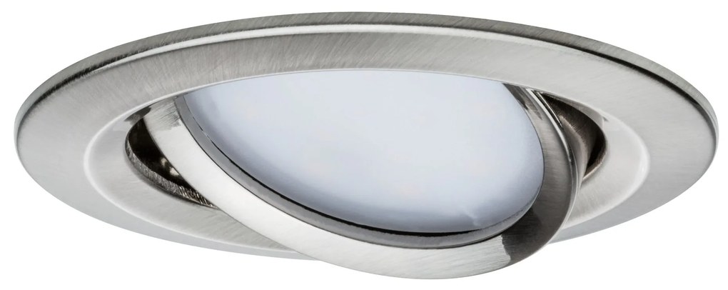 Paulmann 93446 LED Coin Nova round, kulatá bodovka v úpravě broušené oceli, 1x6,5W LED 2700K, prům.8,4cm