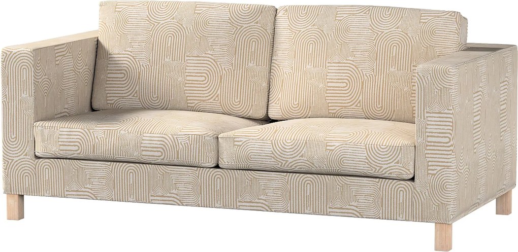 Potah na pohovku IKEA Karlanda rozkládací, krátký barva béžová látka pletený vzor, vzorované